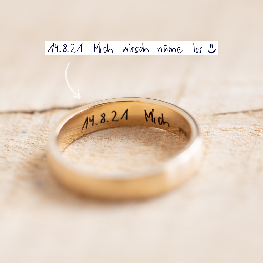 Ring Gravur Innenseite - Personalisierter Erinnerungsschmuck